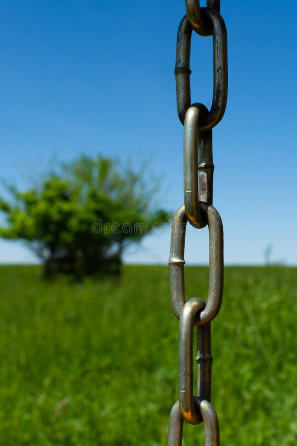 Chain with Field in Background Stock Image - Image of illinois, outdoor ...