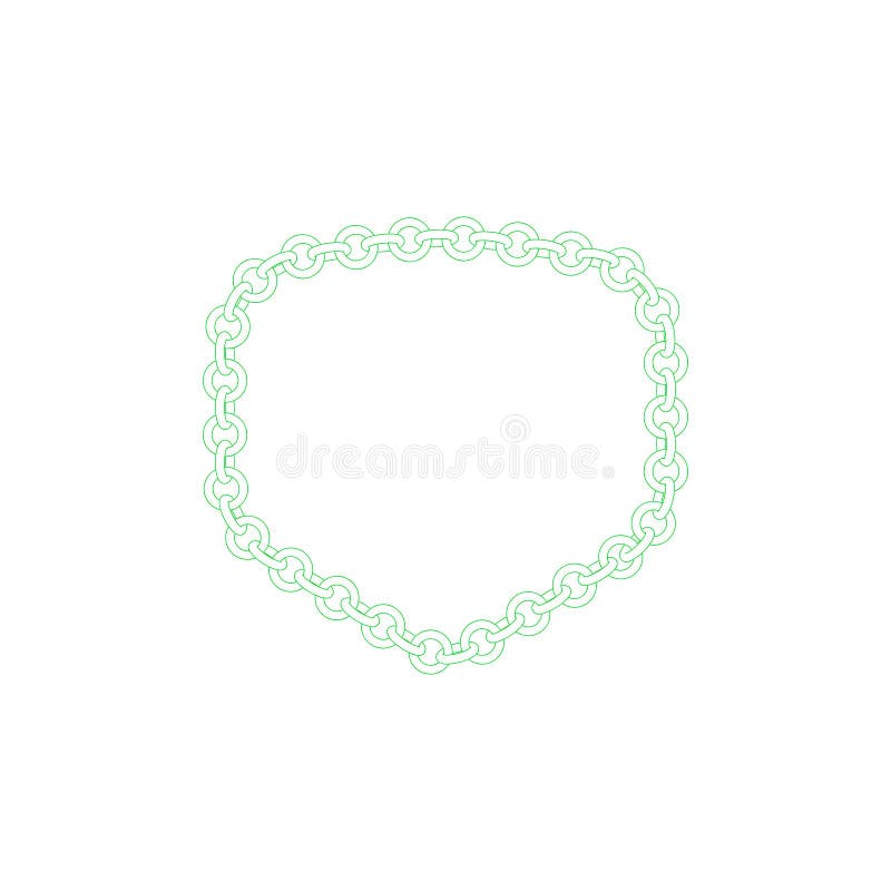 Chain Frame. Isolated on White Background.Vector Outline Illustration ...