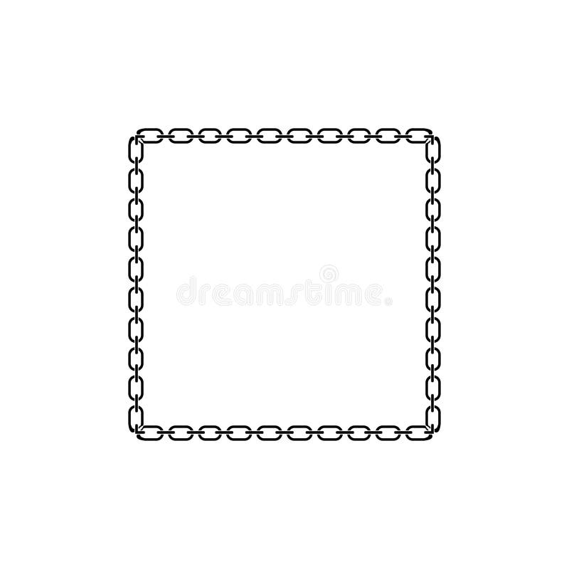 Chain Frame of Rectangular Shape, Metal Links Repeat Endlessly, Vector ...