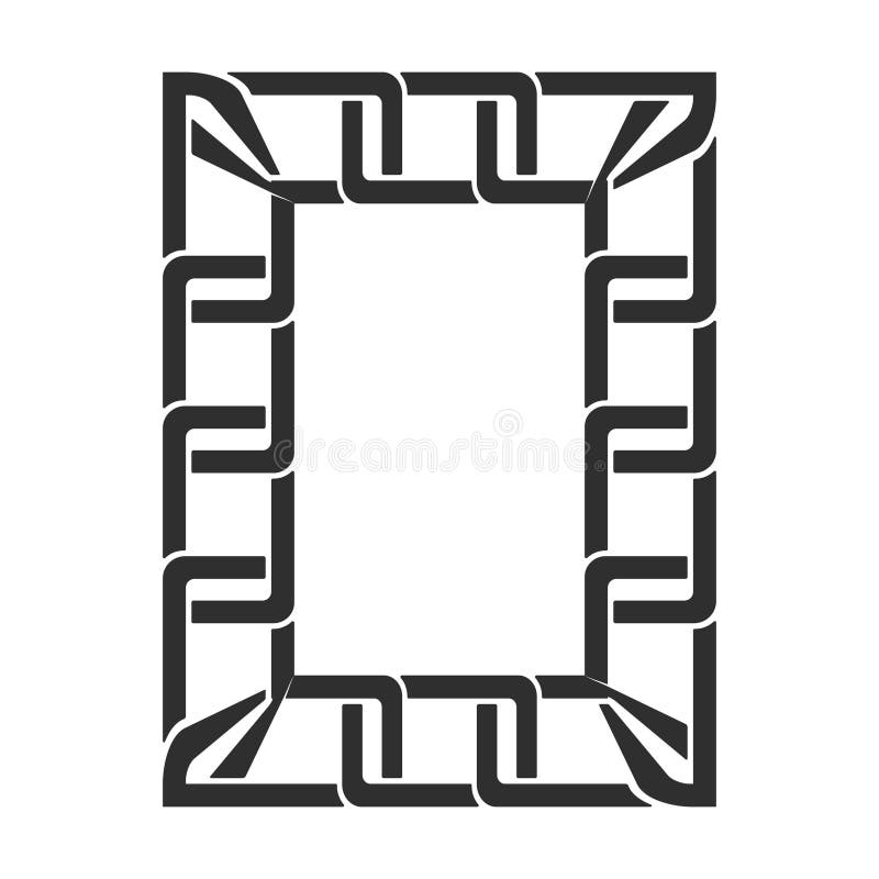 Chain Frame of Rectangular Shape, Metal Links Repeat Endlessly, Vector ...