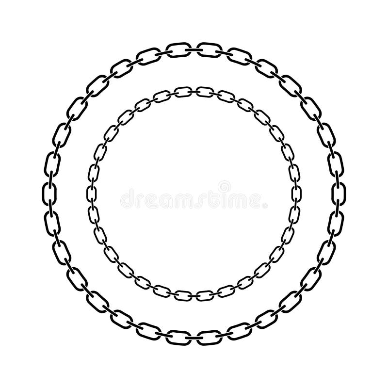 Chain Frame Round Shape, Metal Links Repeat Endlessly, Vector ...