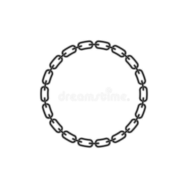 Chain Frame Round Shape, Metal Links Repeat Endlessly, Vector ...