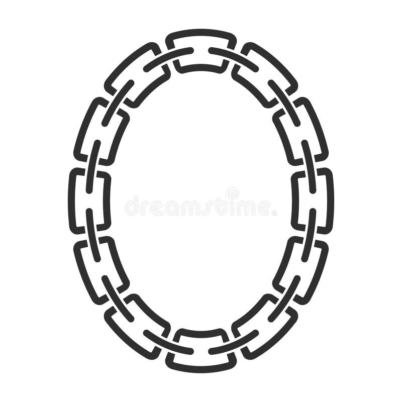 Chain Frame Round Shape, Metal Links Repeat Endlessly, Vector ...