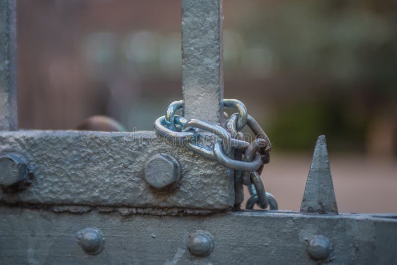 Chain on Gate at Abandoned Fort Stock Photo - Image of fort, abandoned ...