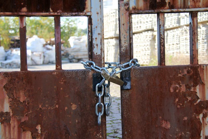 Chain gate stock photo. Image of terrible, condition - 46584122