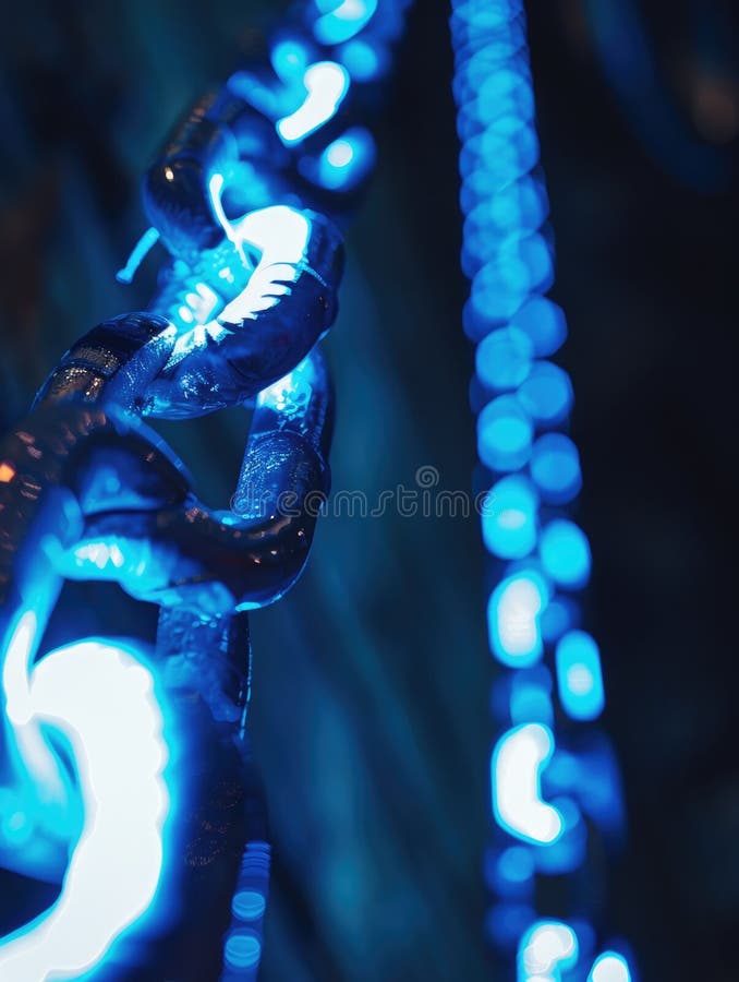 Chain of Glowing Blue Lights Stock Photo - Image of string, blue: 366117688