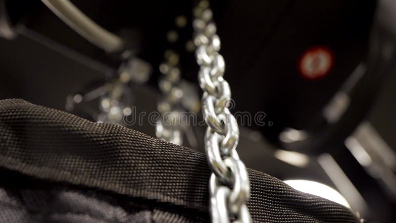 Chain Goes Up To Electric Ceiling Chain Hoist Stock Footage - Video of ...