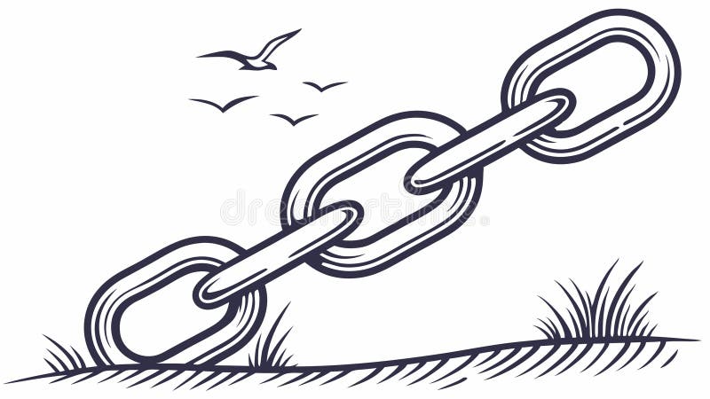Chain on Green Ground, Strength and Stability Symbol, Vector Design ...