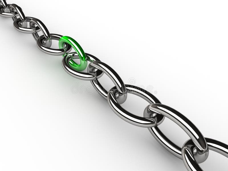 Green Chain Links Linked Together Stock Illustration - Illustration of ...