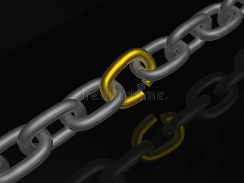 Broken Chain and Separate Link Stock Illustration - Illustration of ...