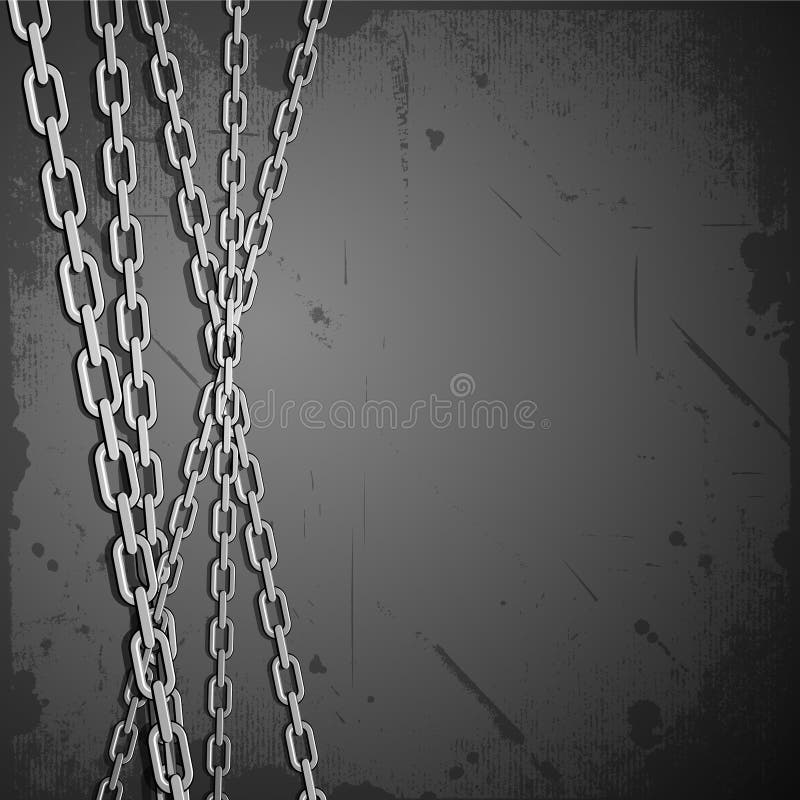 Chain on grunge background stock illustration. Illustration of metallic ...