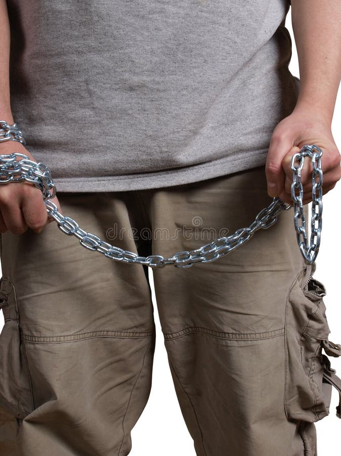 Chain on human hand stock photo. Image of despair, handcuffs - 20827330