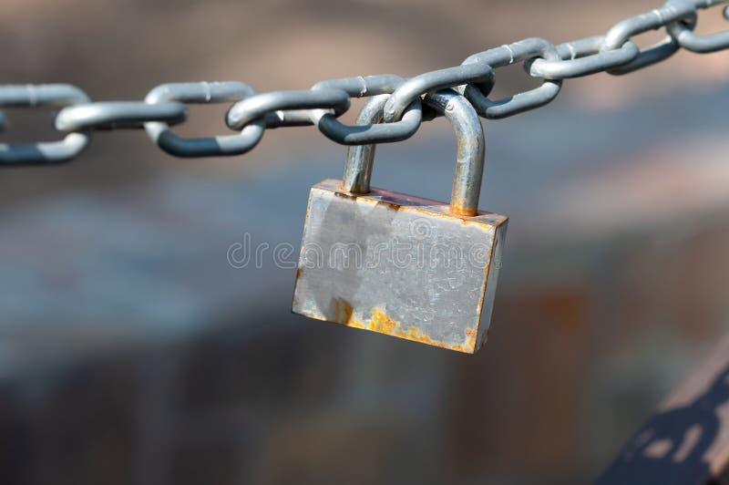 Chain Hanging Lock, Security. Lovers, Symbol of Protect. Security Stock ...