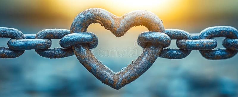 A Chain with a Heart in the Middle of it Stock Photo - Image of holiday ...