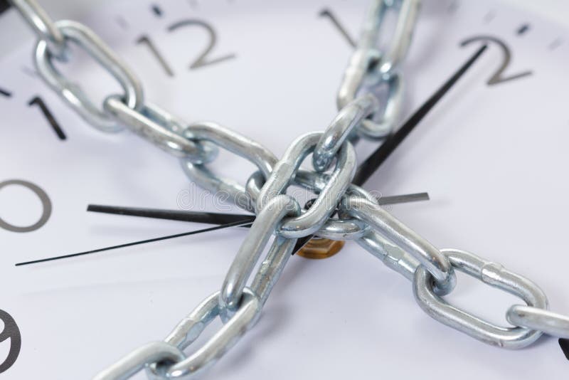 Chain Holding an Alarm Wall Clock, Time Management Concept Stock Photo ...