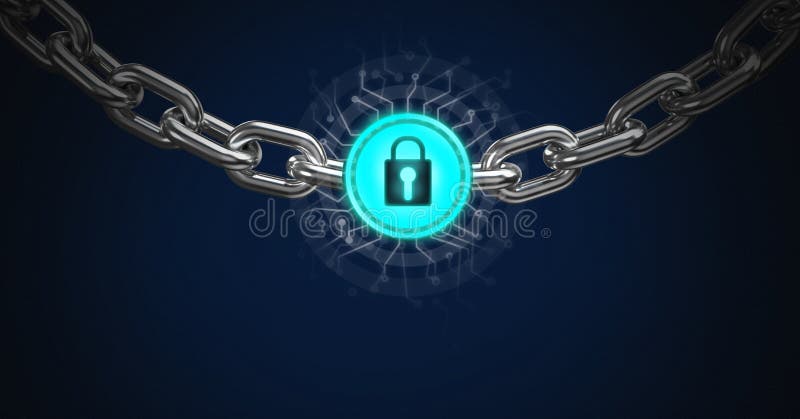 Chain Holding Security Lock Graphic Icon Stock Illustration ...