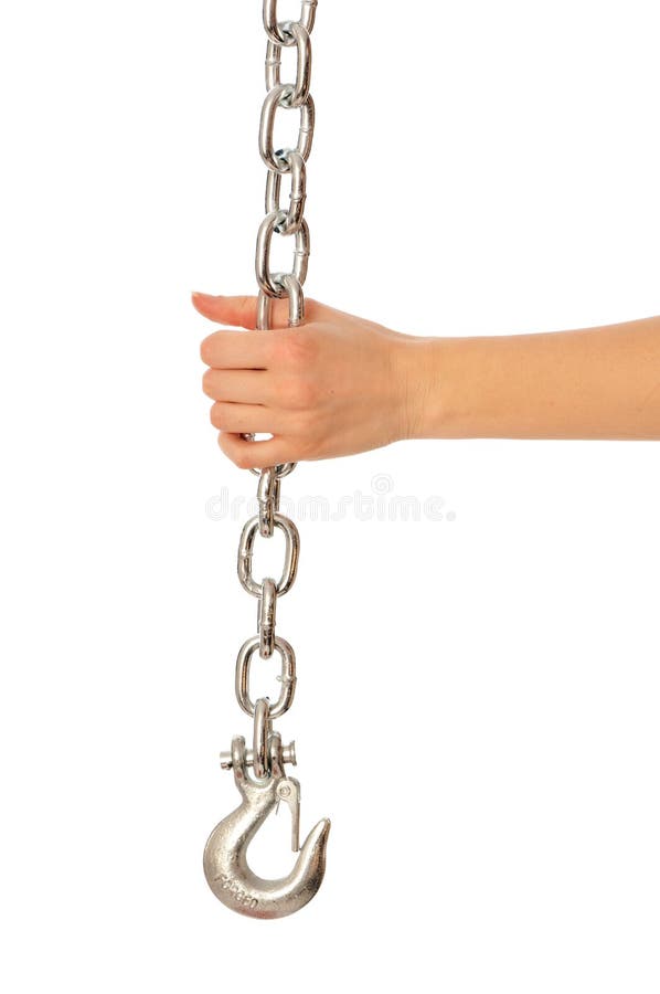 Chain with a hook stock image. Image of material, bonding - 18060311