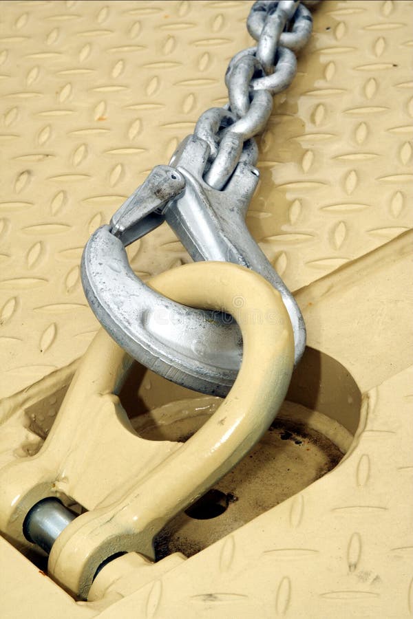 Chain with hook stock photo. Image of safety, trailer - 3321706