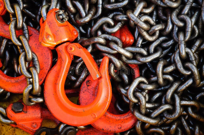 Chain and hook stock photo. Image of weight, iron, industrial - 32653812