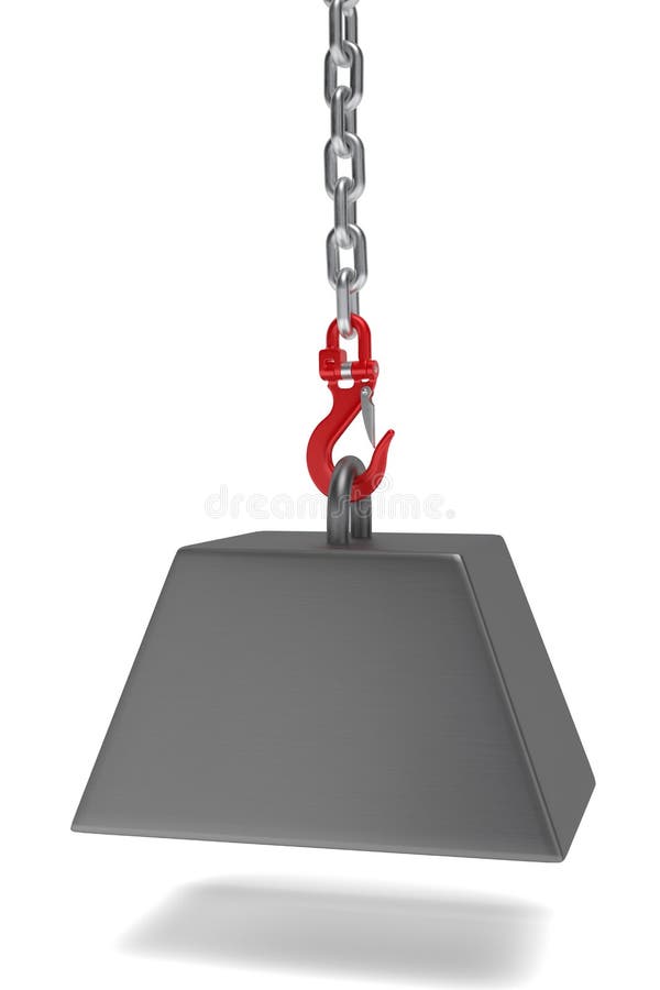 Chain with Hook on White Background. 3D Rendering Stock Illustration ...