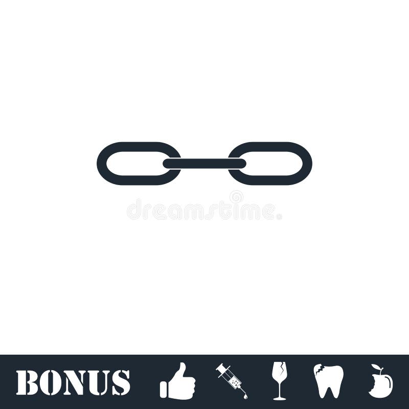 Chain icon flat stock vector. Illustration of element - 151744443
