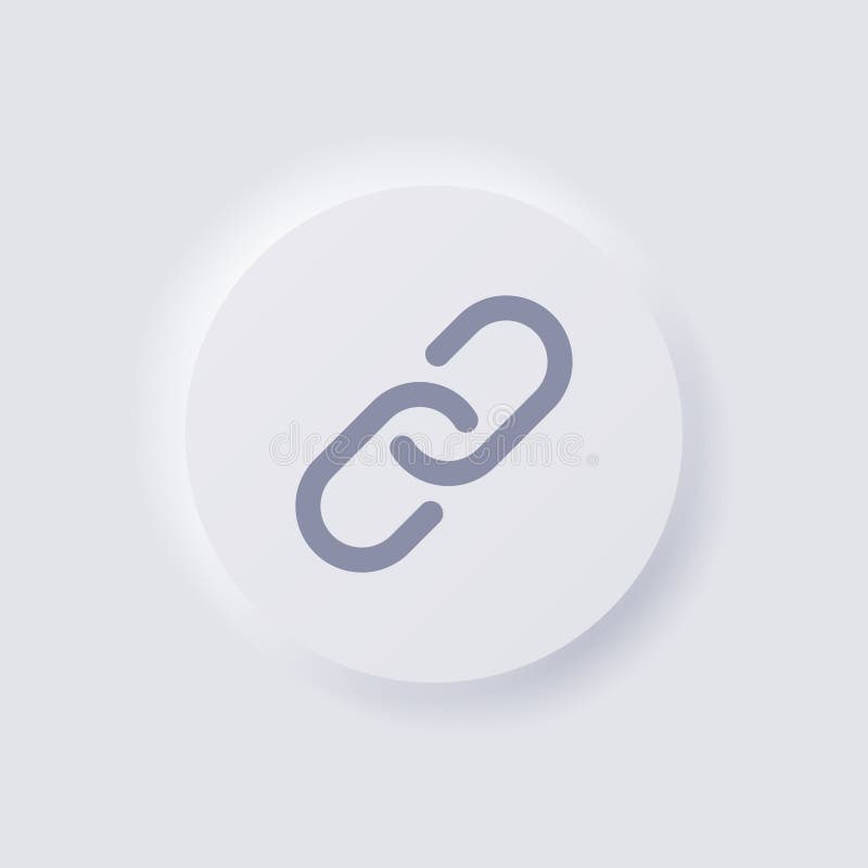 Chain Icon, Link Symbol, White Neumorphism Soft UI Design. Stock Vector ...