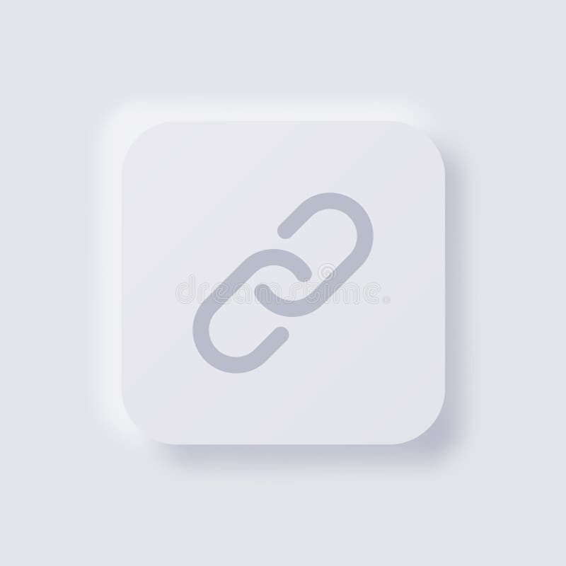 Chain Icon, Link Symbol, White Neumorphism Soft UI Design for Web ...