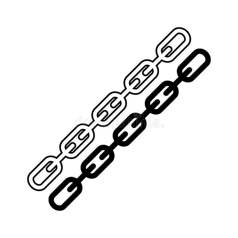 The Chain Icon. the Silhouette and Contour of the Chain Stock Vector ...