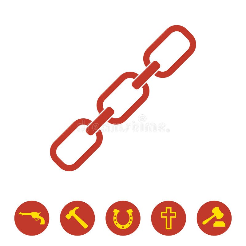 Chain Icon on White Background Stock Illustration - Illustration of ...