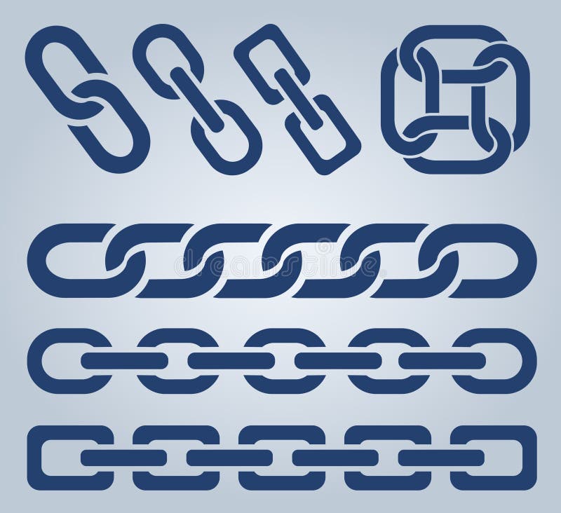 Chain Icons. Set of Metal Chain Icons. Vector Illustration Stock Vector ...