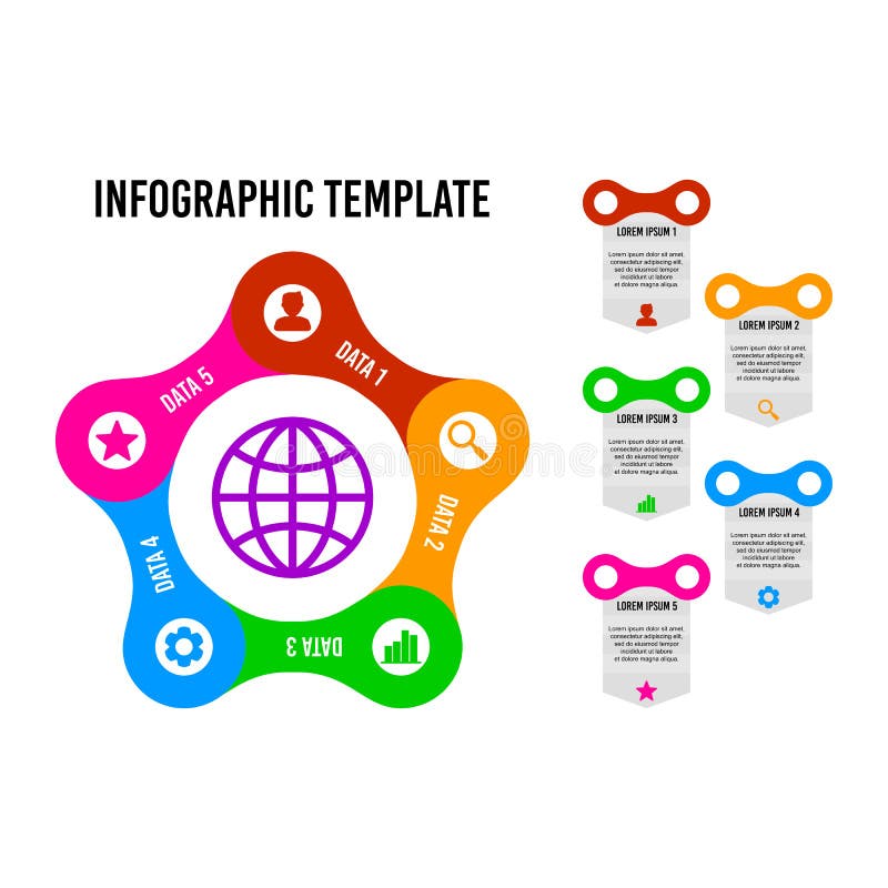 Chain Infographic Design Template. Stock Illustration - Illustration of ...