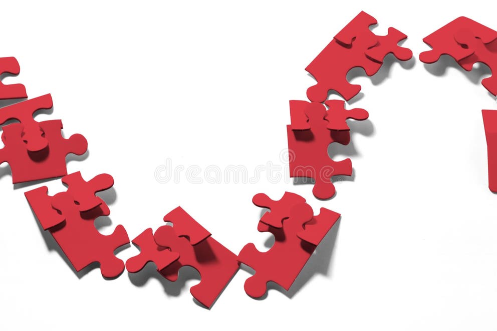 Chain of Jigsaw Puzzle Pieces Stock Photo - Image of assemble, join ...