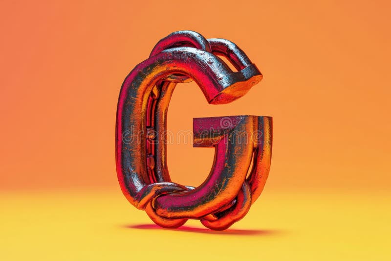 Chain with a Letter G on it Stock Illustration - Illustration of secure ...