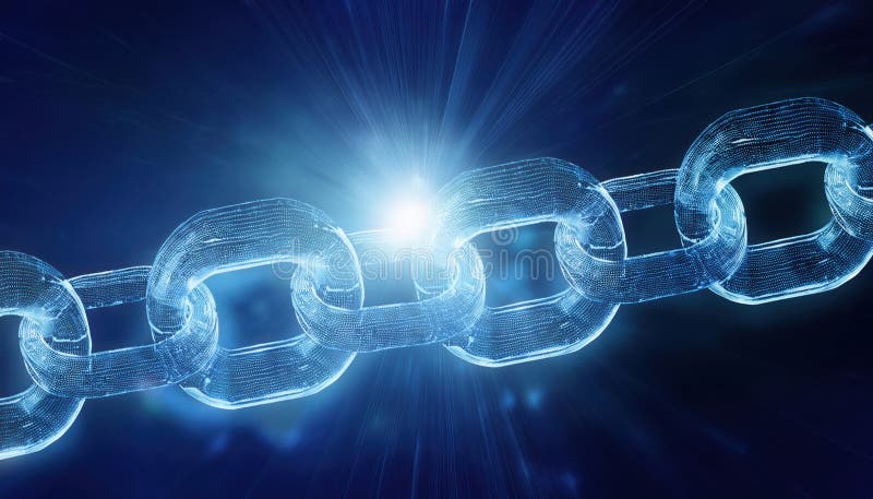 Chain with Light Shining Behind it Illustrating Interconnectedness and ...