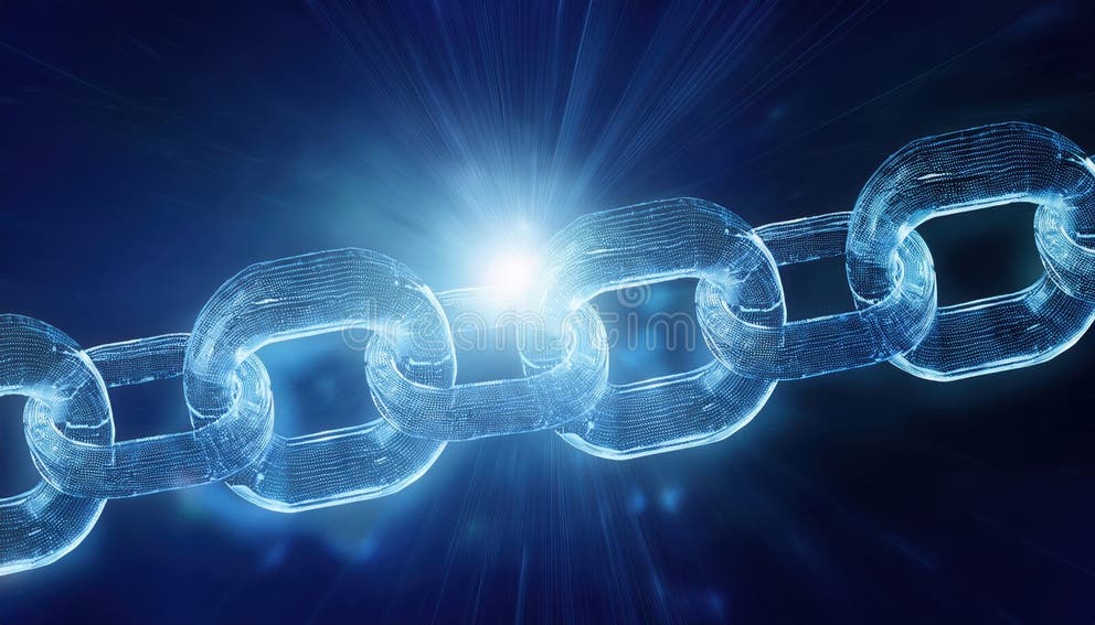 Chain with Light Shining Behind it Illustrating Interconnectedness and ...