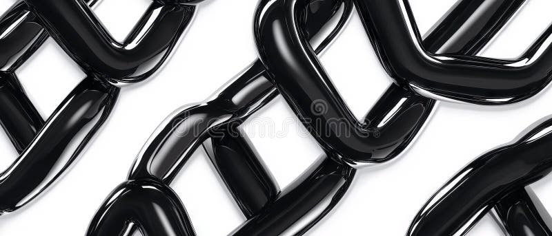 Chain-like Black Ink Pattern on a Matte White Background for Diverse ...