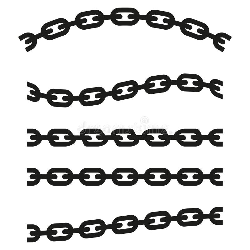 Chain Link Border. Decorative Metal Symbol. Connected Elements Vector ...