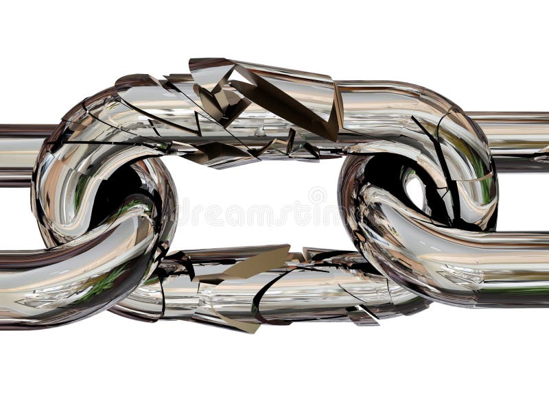 Chain Cracked Cracks Start Begin Damage - 3d Rendering Stock Image ...