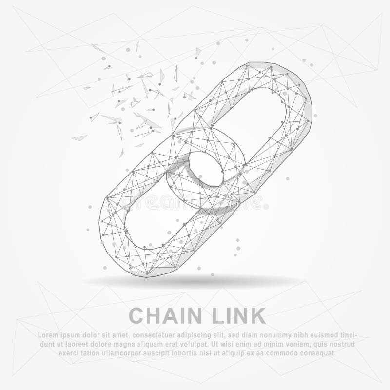 Chain Link Digitally Drawn in the Form of Broken a Part Triangle Shape ...