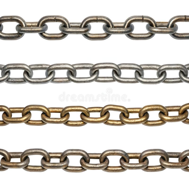Chain or Link Elements Set Isolated on White Background Stock ...