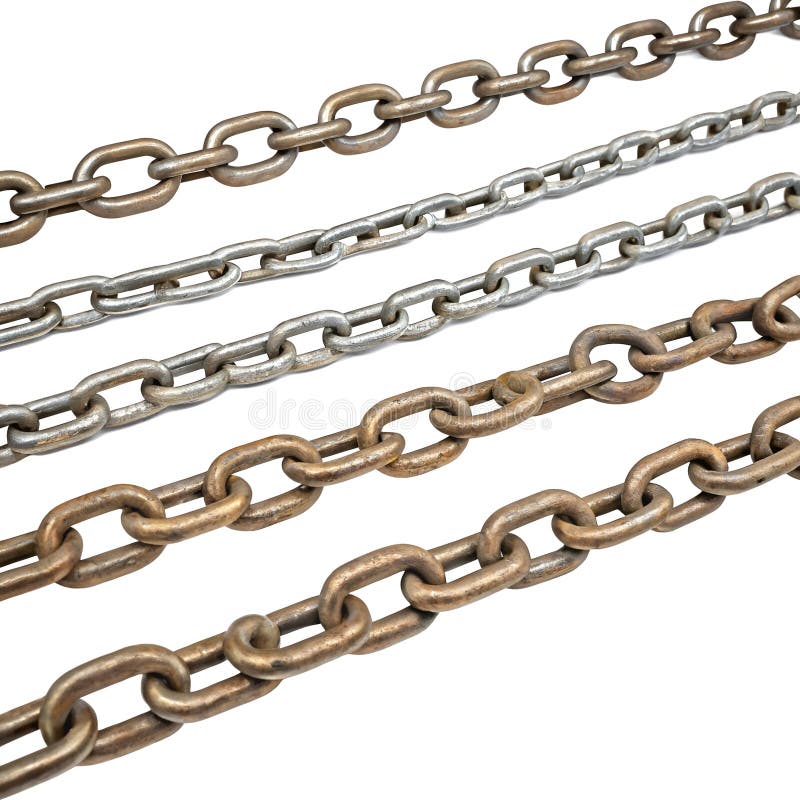 Chain or Link Elements Set Isolated on White Background Stock ...