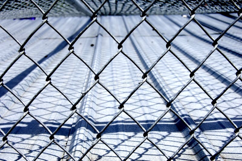 Chain Link Fence stock image. Image of roofing, metal - 1668667