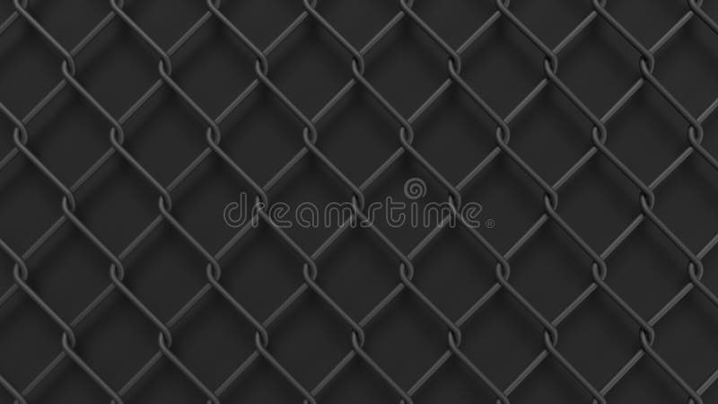 Chain Link Fence Background. Black Metal Wire Fence. 3D Rendered Image ...