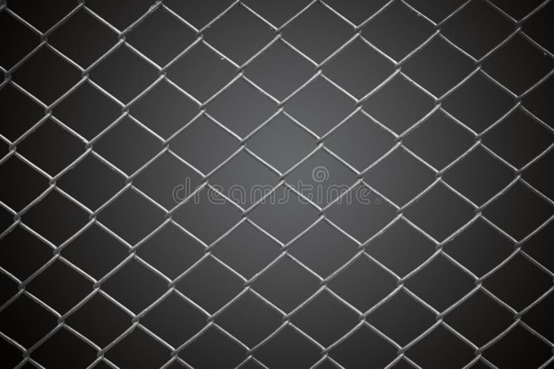 Chain Link Fence with Black Background Stock Photo - Image of border ...