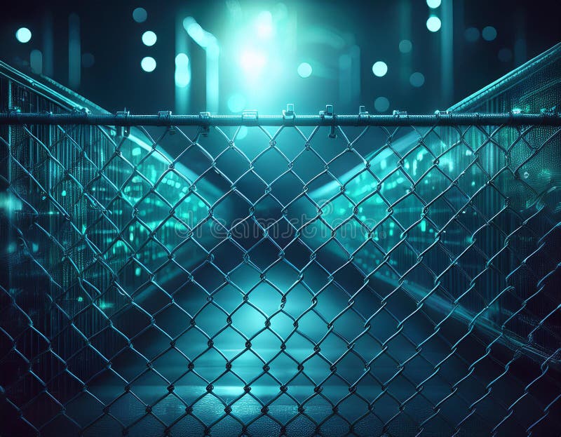 A Chain Link Fence with Digital Code Patterns, Illustrating Barriers To ...
