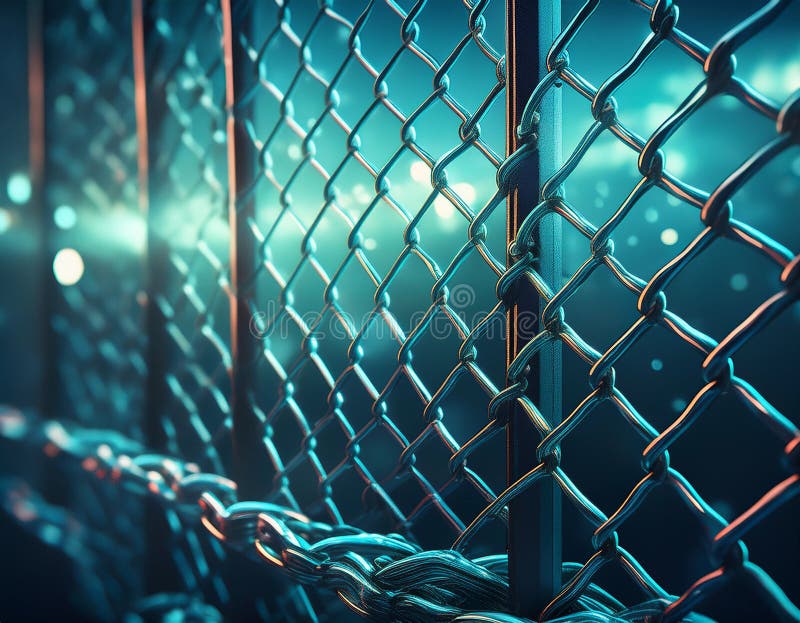 A Chain Link Fence with Digital Code Patterns, Illustrating Barriers To ...