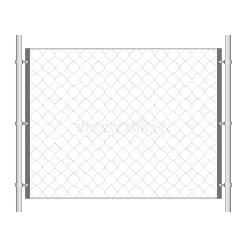 Chain Link Fence. Metal Mesh, Steel Wire Grid Construction Stock Vector ...