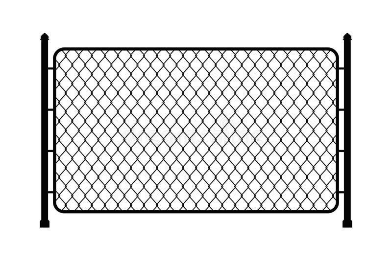Chain Link Fence. Wired Mesh of a Steel Fence Stock Vector ...