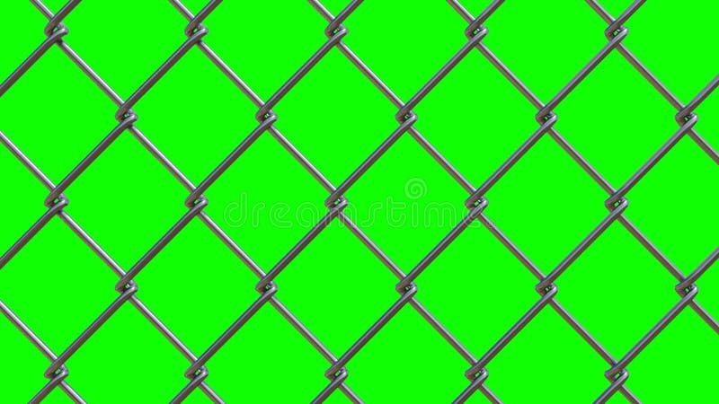 Chain-link Fencing on Green Background. Depth of Field and Unfocused 3D ...