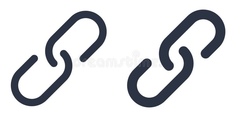 Chain, Link or Hyperlink Simple Icons Set Designed in Filled and Stroke ...